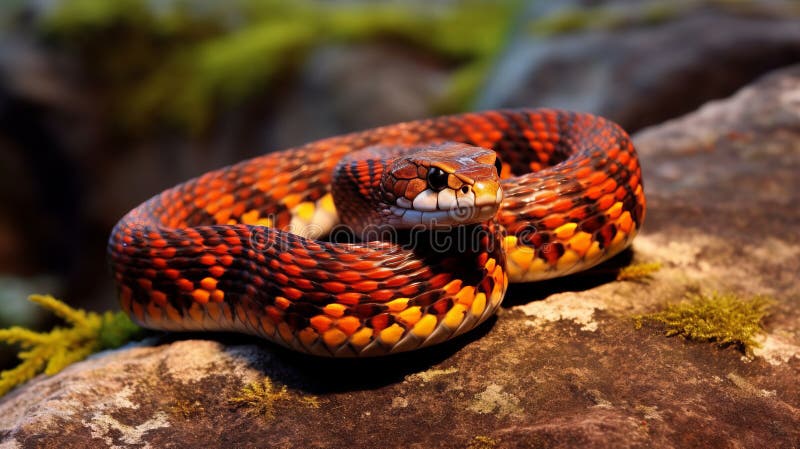 Closeup Image of an Adder Snake. Wildlife Image of a Red Snake Stock ...