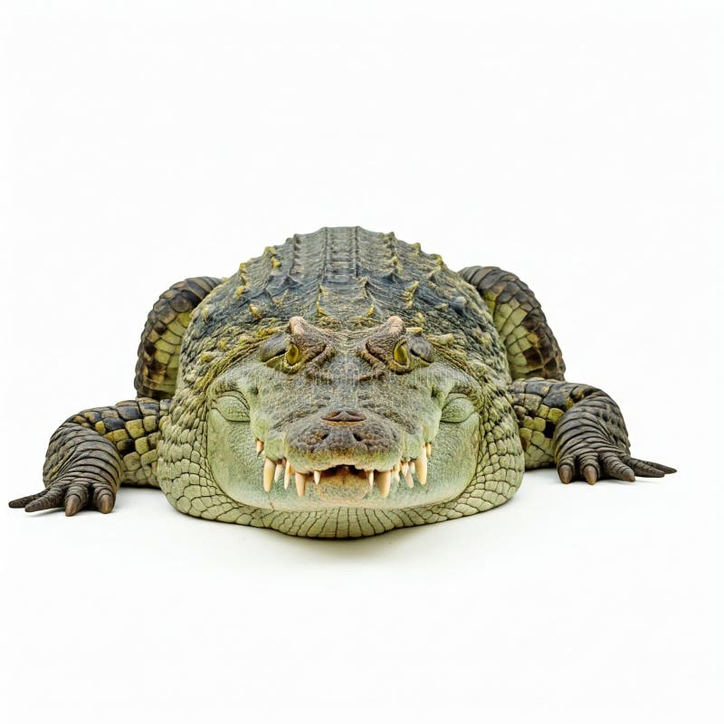 An Alligator Isolated on a White Background Stock Illustration ...