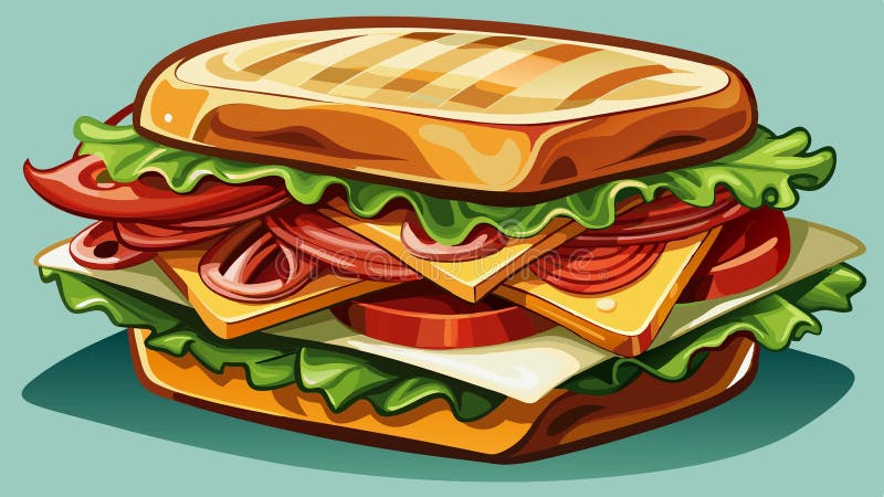 Closeup Image of a Blt Sandwich Focusing on Bacon Stock Vector ...