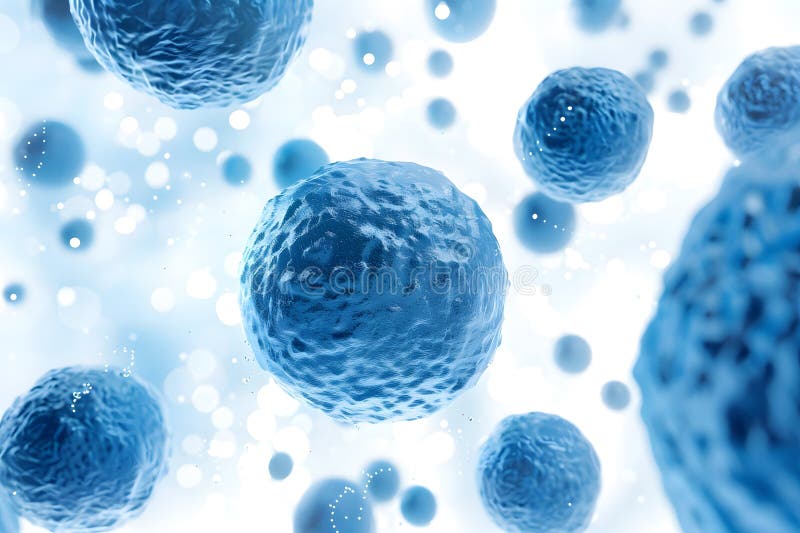 A Cluster of Translucent Blue Orbs Filled with Smaller Orbs Floats ...