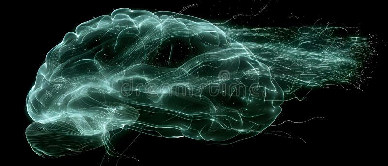 Closeup Image of a Brain Scan Showing Neural Pathways and Connections ...
