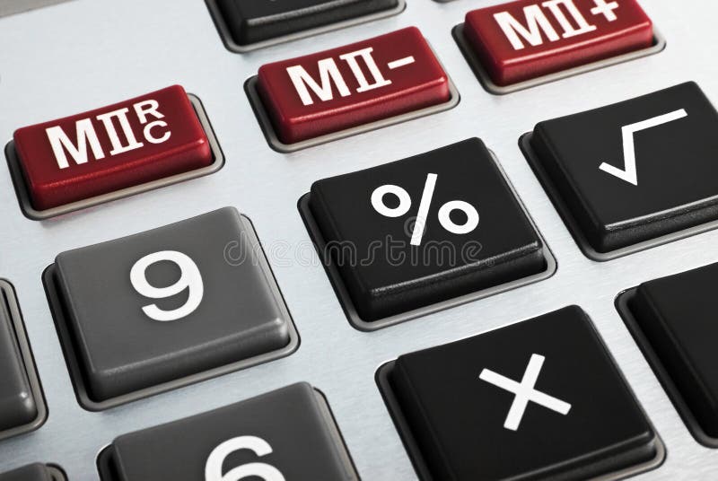 Closeup Image of Calculator Keyboard Stock Photo - Image of percentage ...