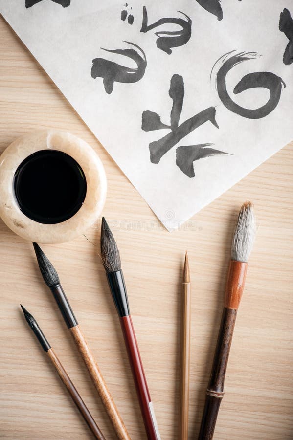 Closeup Image of Calligraphy Tools Stock Image - Image of drawing ...