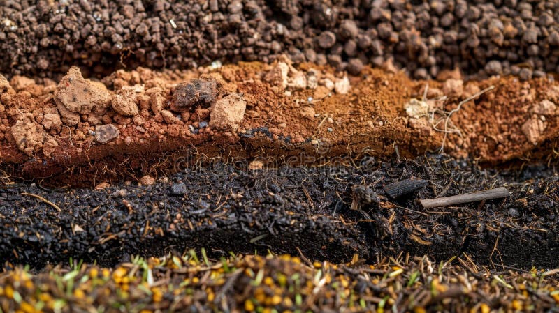 A Closeup Image of a Composting System with Layers of Organic Materials ...