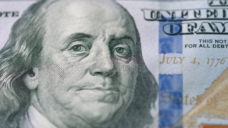 A CloseUp Image of a Detailed Hundred Dollar Bill Showcasing Its ...