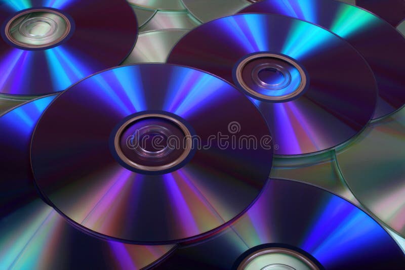 Closeup Image of DVDs and CDs Stock Image - Image of disks, futurity ...