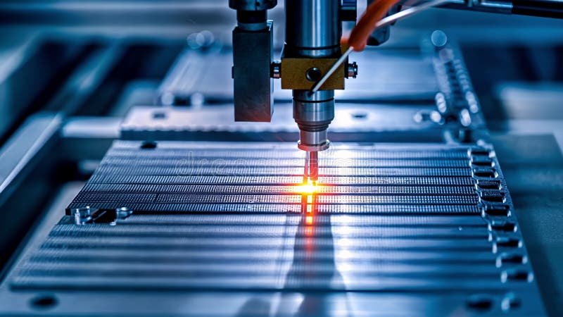 A Closeup Image of an Electrode Assembly Process Showing the Precise ...