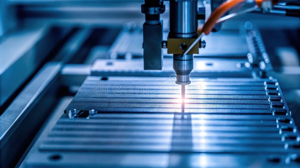 A Closeup Image of an Electrode Assembly Process Showing the Precise ...