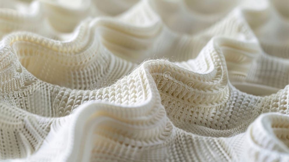 Closeup Image Features a Piece of Fabric Created Using 3D Knitting ...