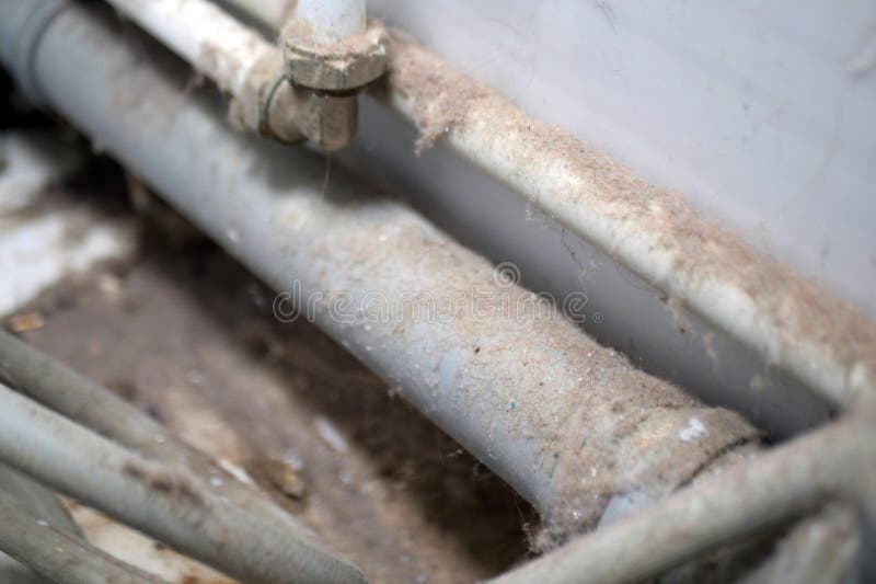 Close Up of a Dirty Pipe with a Lot of Dust on Its Surface Stock Photo ...