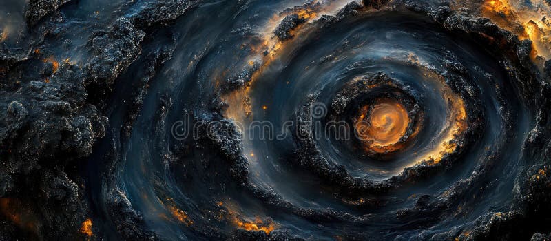 Closeup Image of Galactic Vortex with Swirling Patterns and Textures ...