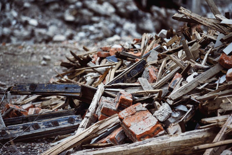 A Closeup Image of a Garbage Dump with Ruined Brick Stock Photo - Image ...