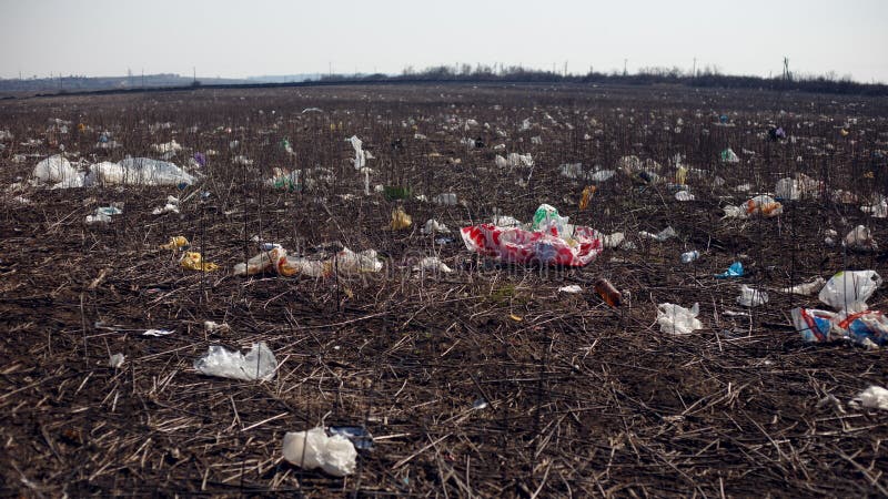 Closeup Image of a Garbage, Plastic, Bags and Polyester Spread and ...