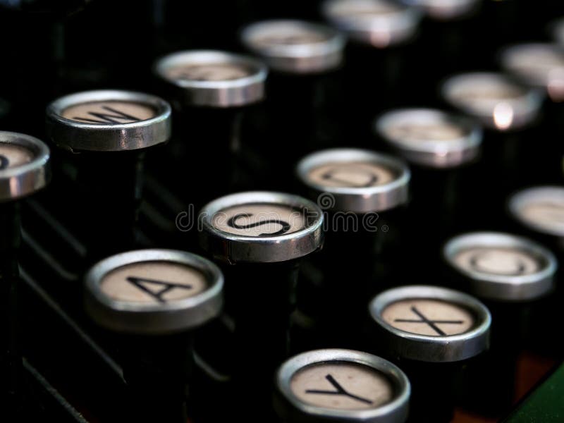 Antique typewriter, keys stock image. Image of author - 257156519