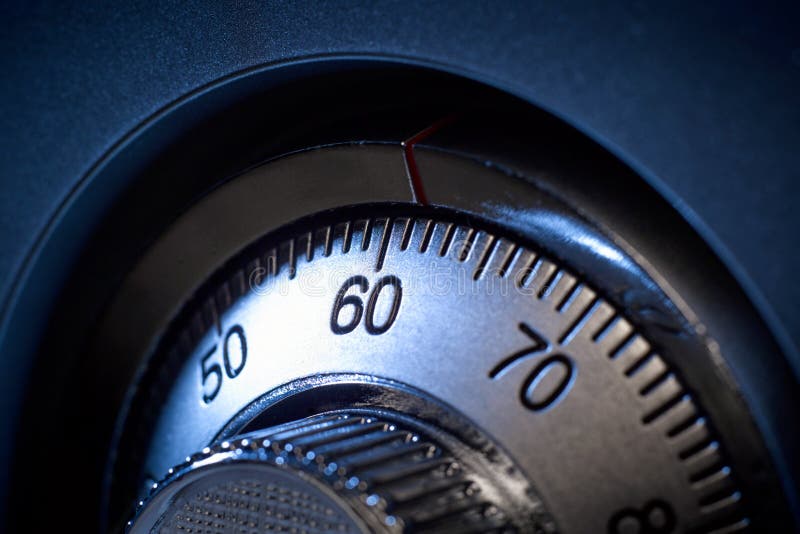 Closeup Image of a Mechanical Safe Lock. Stock Image - Image of code ...