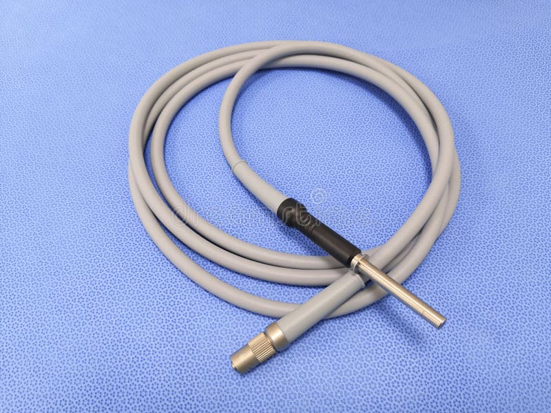 Medical Surgical Light Cable in Blue Background Stock Image - Image of ...