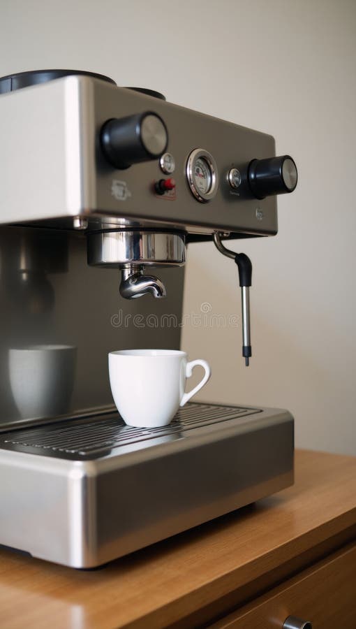 Closeup Image of Modern Espresso Machine Inside a Kitchen Stock ...