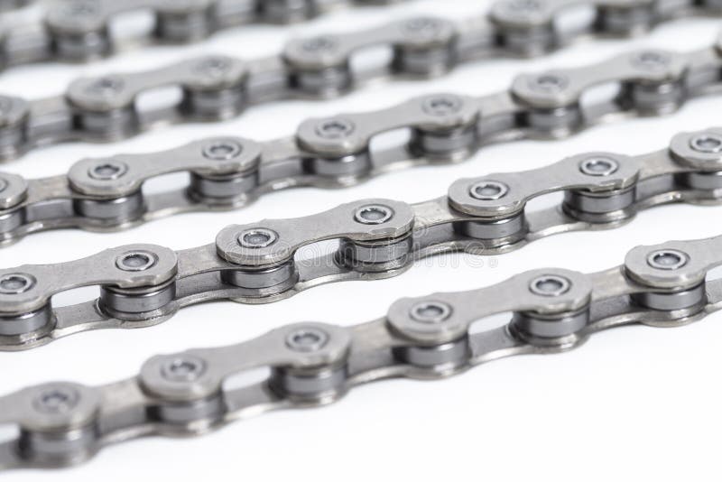 Closeup Image of New Clean Oiled Bicycle Chain Image Texture Isolated ...