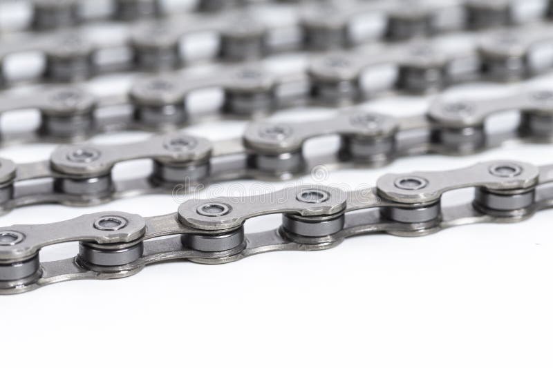 Closeup Image of New Clean Oiled Bicycle Chain Image Texture Isolated ...