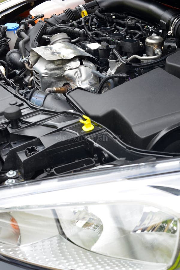 Closeup Image of New 3 Cylinder Car Engine Stock Image - Image of ...