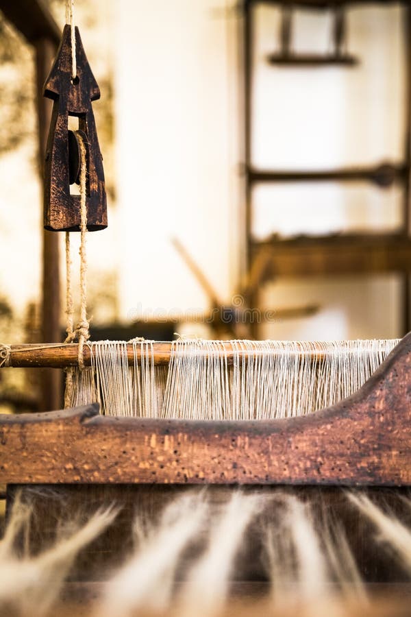 Closeup Image of an Old Weaving Loom Stock Photo - Image of ancient ...