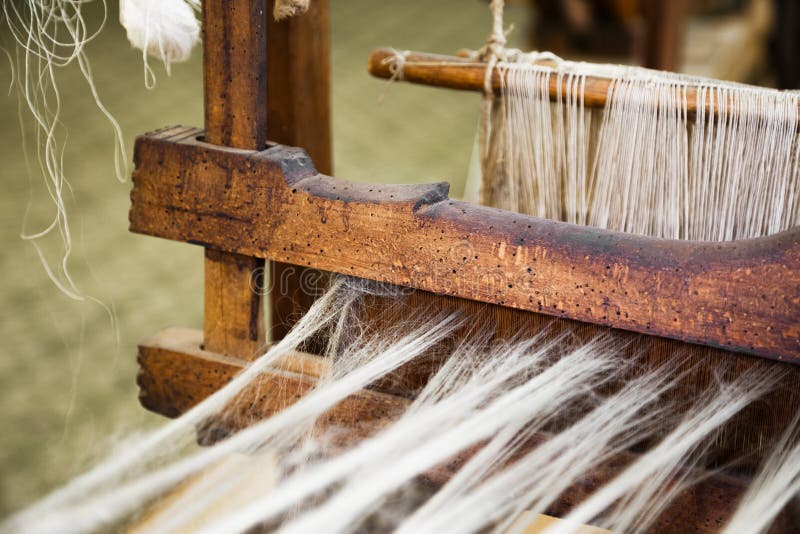 Closeup Image of an Old Weaving Loom Stock Photo - Image of interior ...