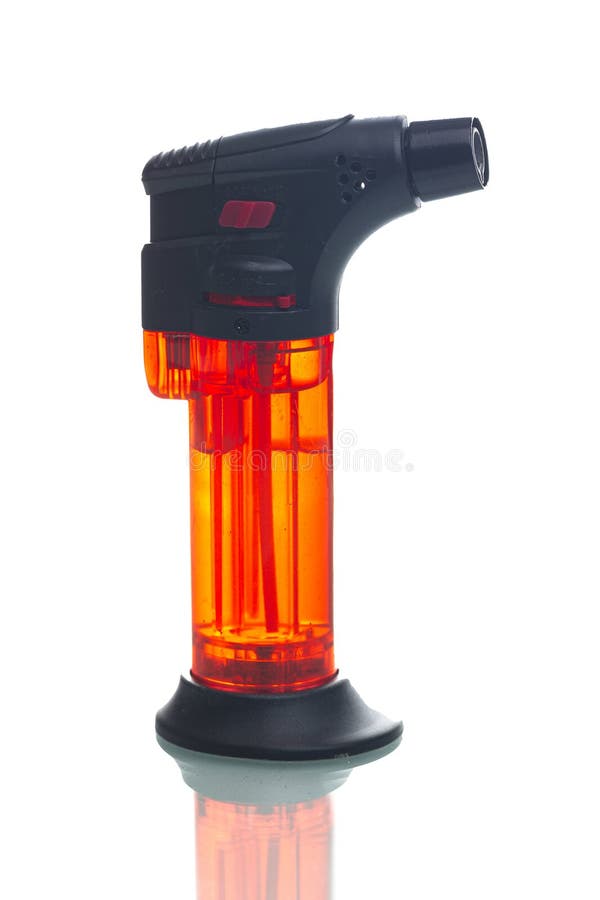 Closeup Image of Red Plastic Gas Lighter Isolated on White Background ...