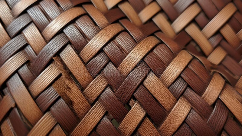 Unique Framed Brown Braided Fabric with Twill Weave in Medium Brown ...