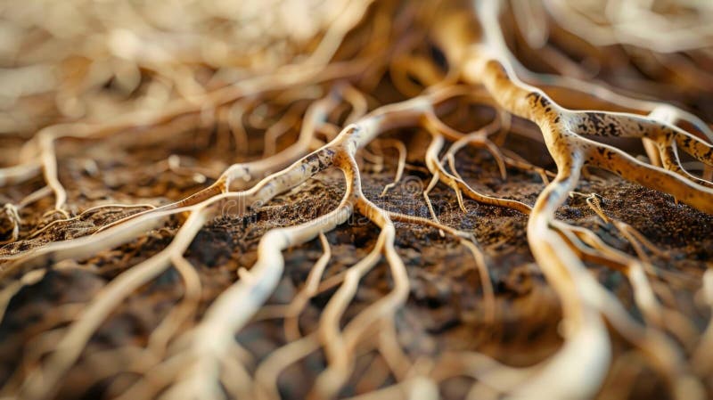 Closeup Image of a Root System with Delicate Threads of Tiny Roots ...