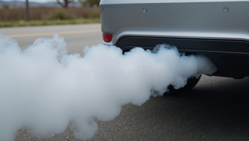 Closeup Image Showing Car Emissions Clouding the Air As an Example of ...