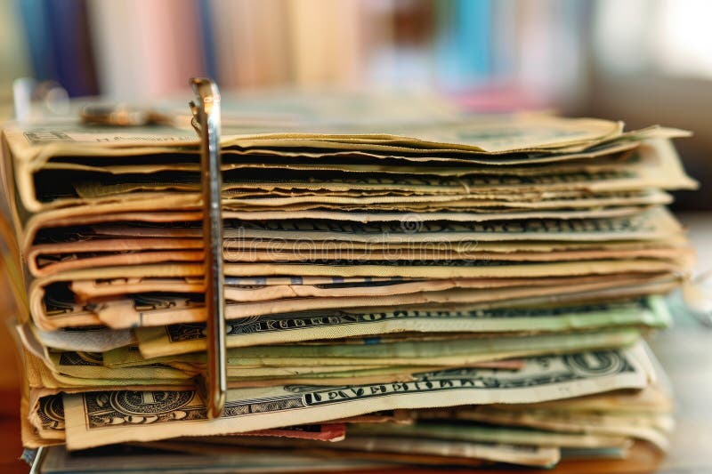 Closeup Shot of Nickel Metal Clips on Paper Binders Stack Stock Image ...