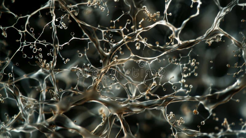 A Closeup Image of a Tangled Network of Fungal Hyphae Resembling a Web ...