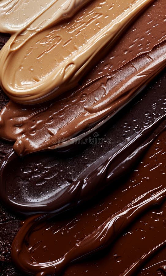 Closeup Image of Various Chocolate Textures in Different Shades of ...