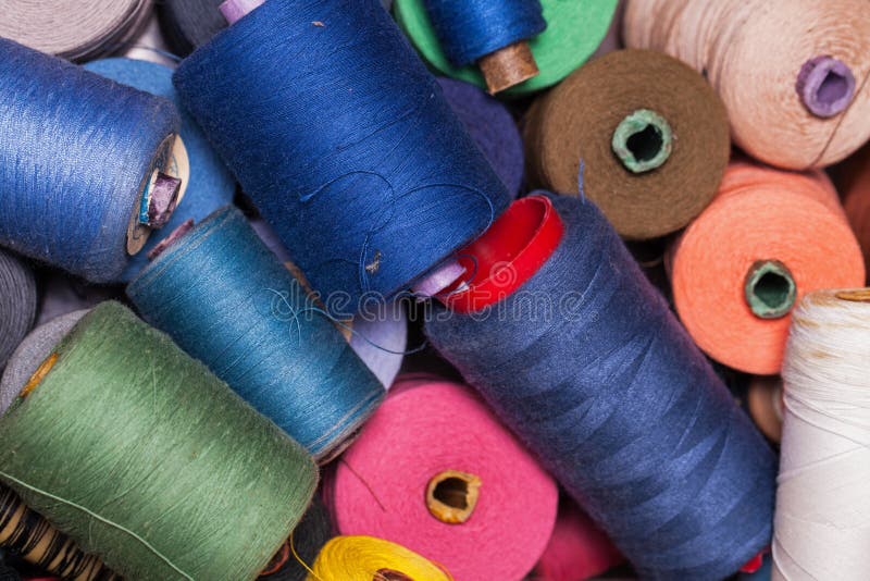 Closeup Image of Various Colour Threads Stock Image - Image of material ...