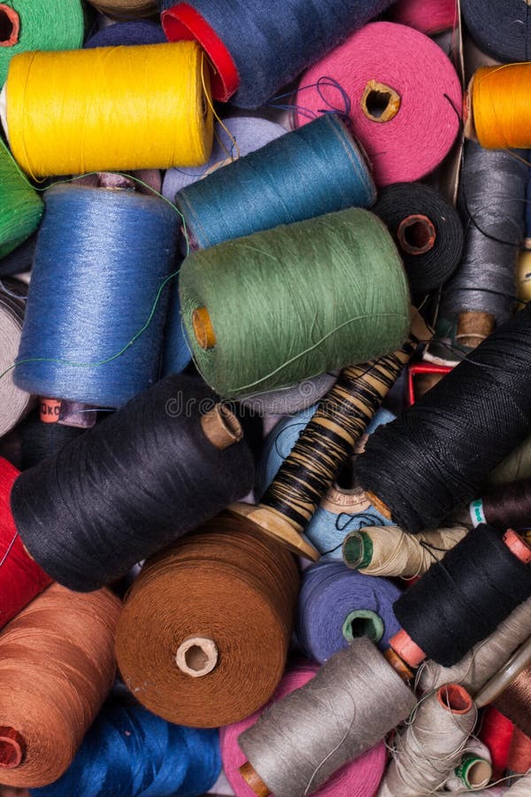 Closeup Image of Various Colour Threads Stock Image - Image of color ...