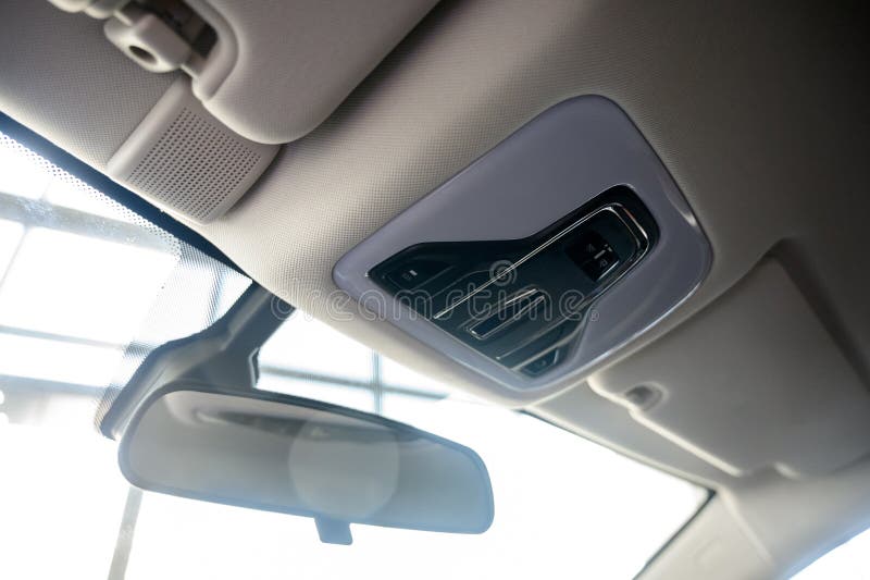 Closeup Image of a Vehicles Overhead Control Panel Stock Photo - Image ...