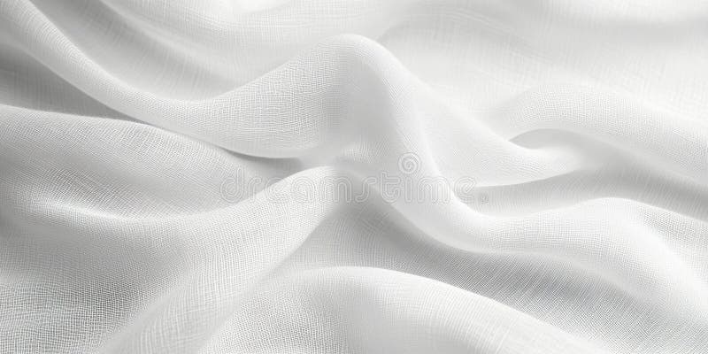 Closeup Image of White Cloth with Waves on a White Background Stock ...