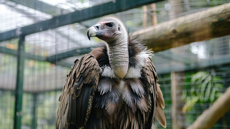 Closeup of an Impressive Vulture Sitting in an Aviary . Generative Ai ...