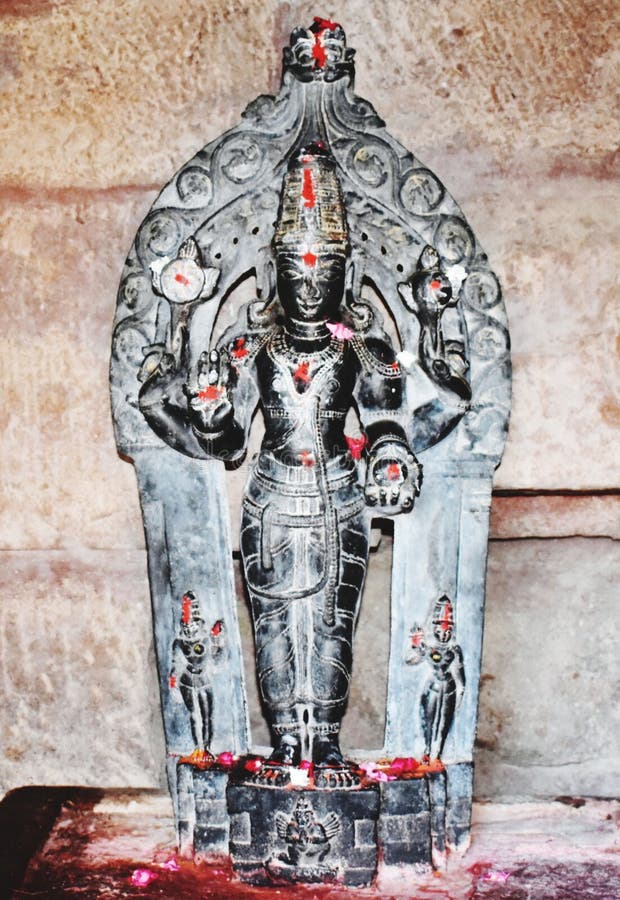 Closeup of an Indian Old Statue Near a Wall Stock Image - Image of ...