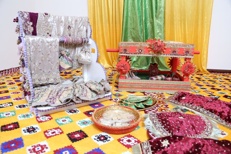 Closeup of an Indian Pakistani Wedding Decorations Setup Stock Photo ...