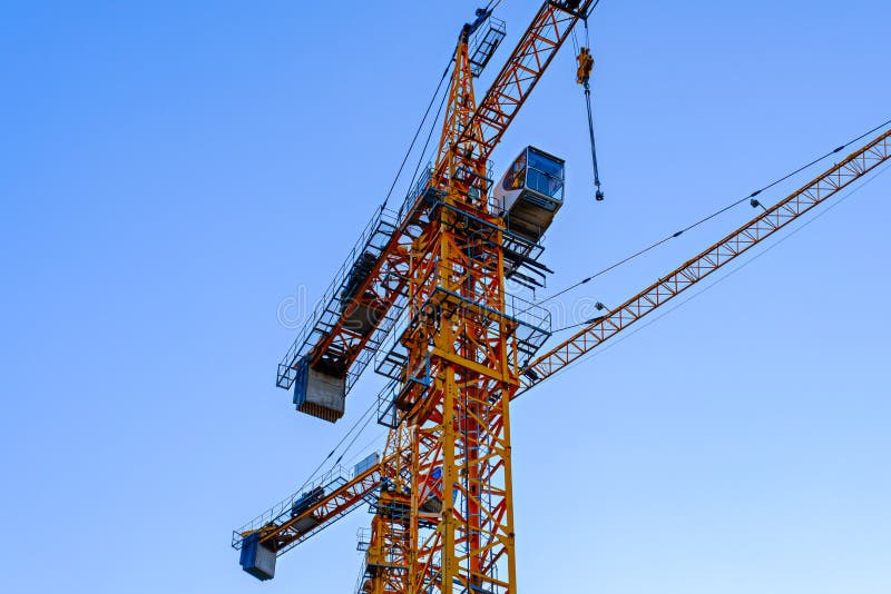 Closeup Industrial Construction Crane, Building Concept Stock Photo ...