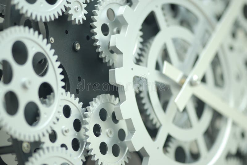 Closeup Of Inner Clock Gears Stock Image - Image of interacting ...