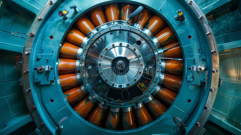 A Closeup of the Inner Workings of a Tidal Energy Generator Revealing ...