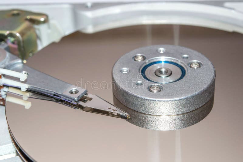 Closeup of Inside of a Hard Disk Drive HDD Stock Photo - Image of ...