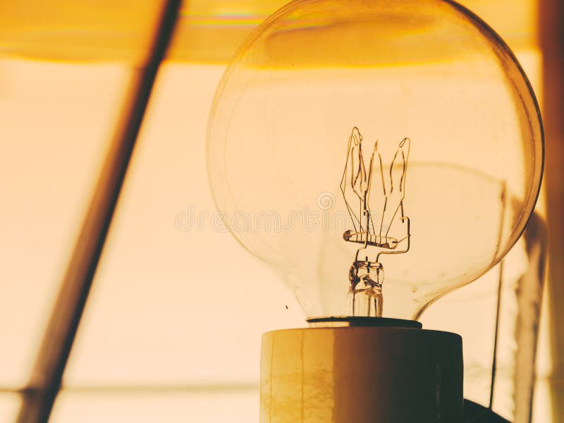 Inside of a Lighthouse Showing the Light Bulb Interior. Stock Image ...