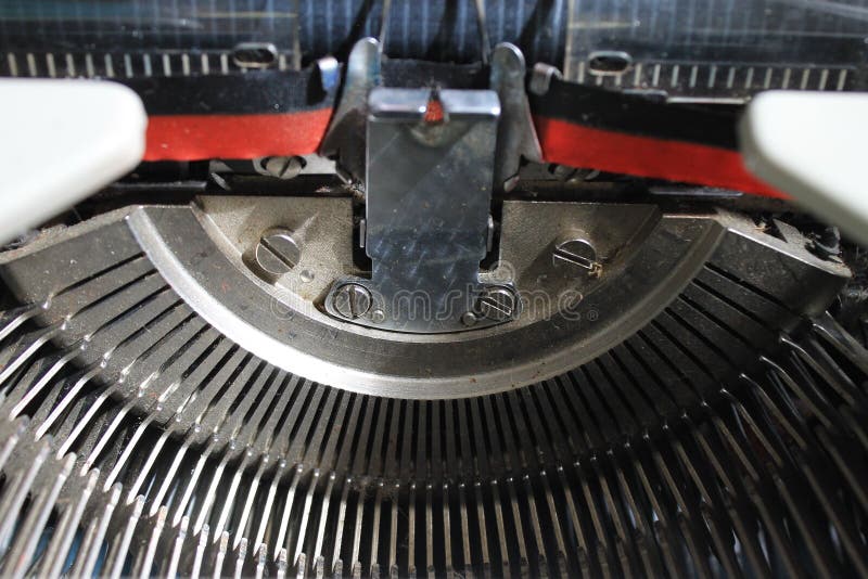 Closeup of an Inside Part of a Typewriter. Stock Image - Image of ...