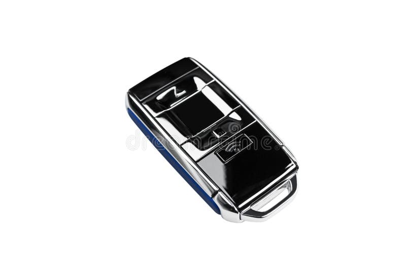 Closeup Inside Vehicle of Wireless Key Ignition Isolated on White ...