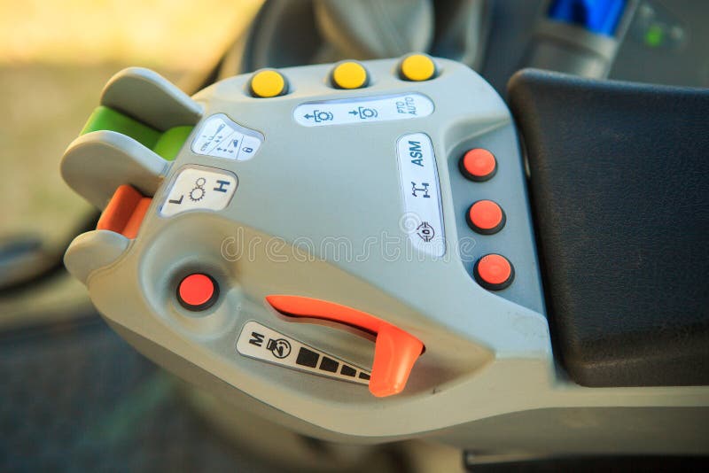 Closeup Instrument Panel in Tractor Cabin Stock Image - Image of ...