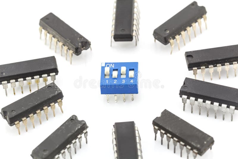 Closeup integrated circuit stock photo. Image of capacitor - 41835948