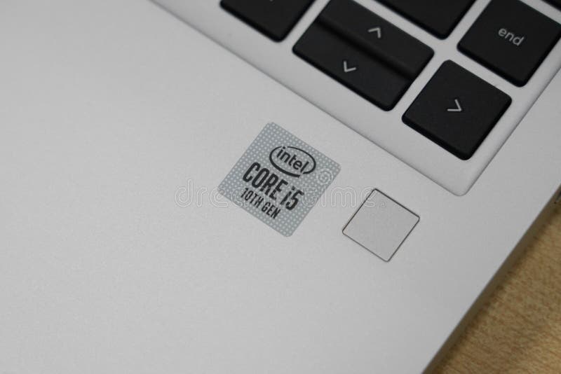 Closeup on Intel CORE I5 Gen 10th Label on Laptop Editorial Photo ...